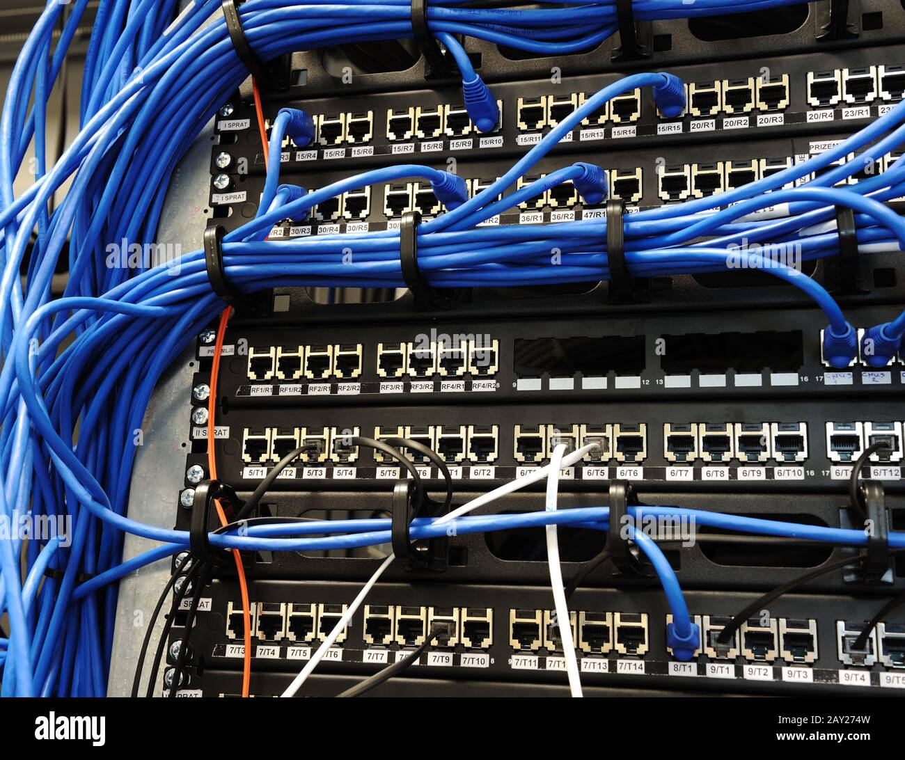 Wires of internet router connectors Stock Photo - Alamy