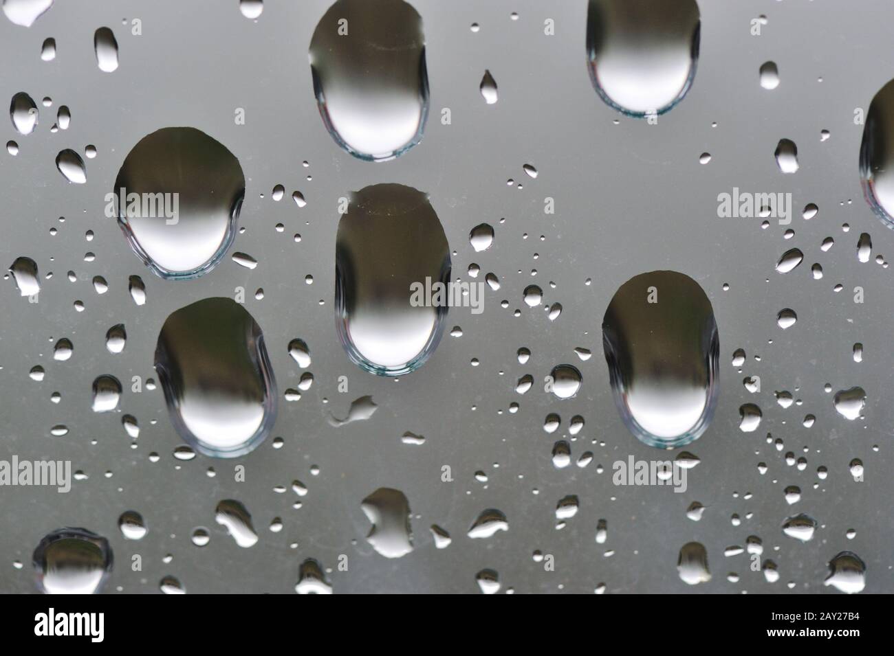 Natural big water drops on window glass Stock Photo - Alamy