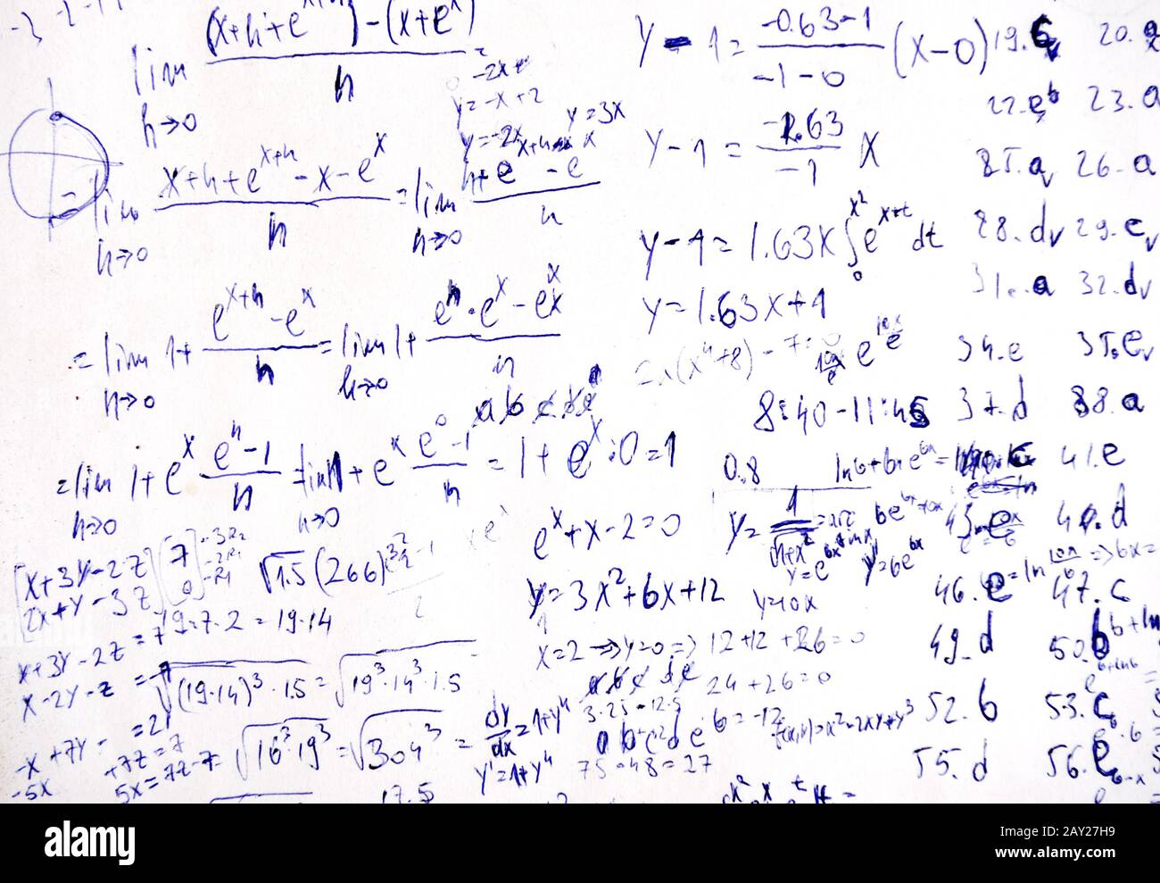 Math sketch formulas on paper Stock Photo - Alamy