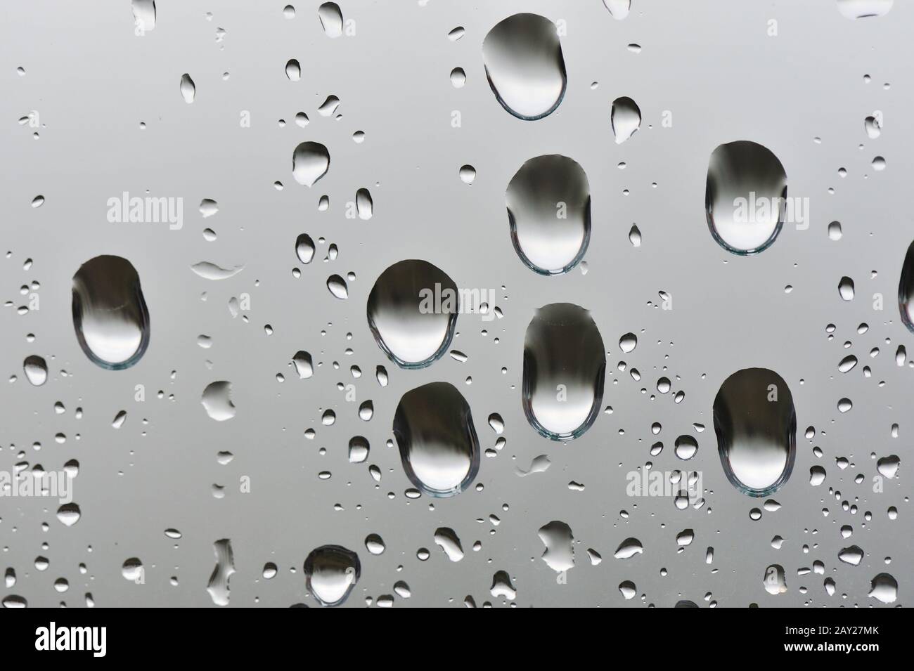 Natural big water drops on window glass Stock Photo - Alamy