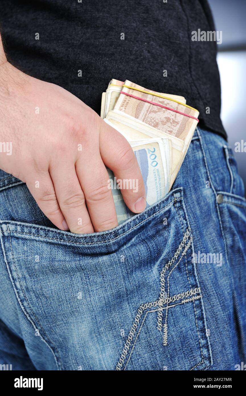 Man money back pocket hi-res stock photography and images - Alamy