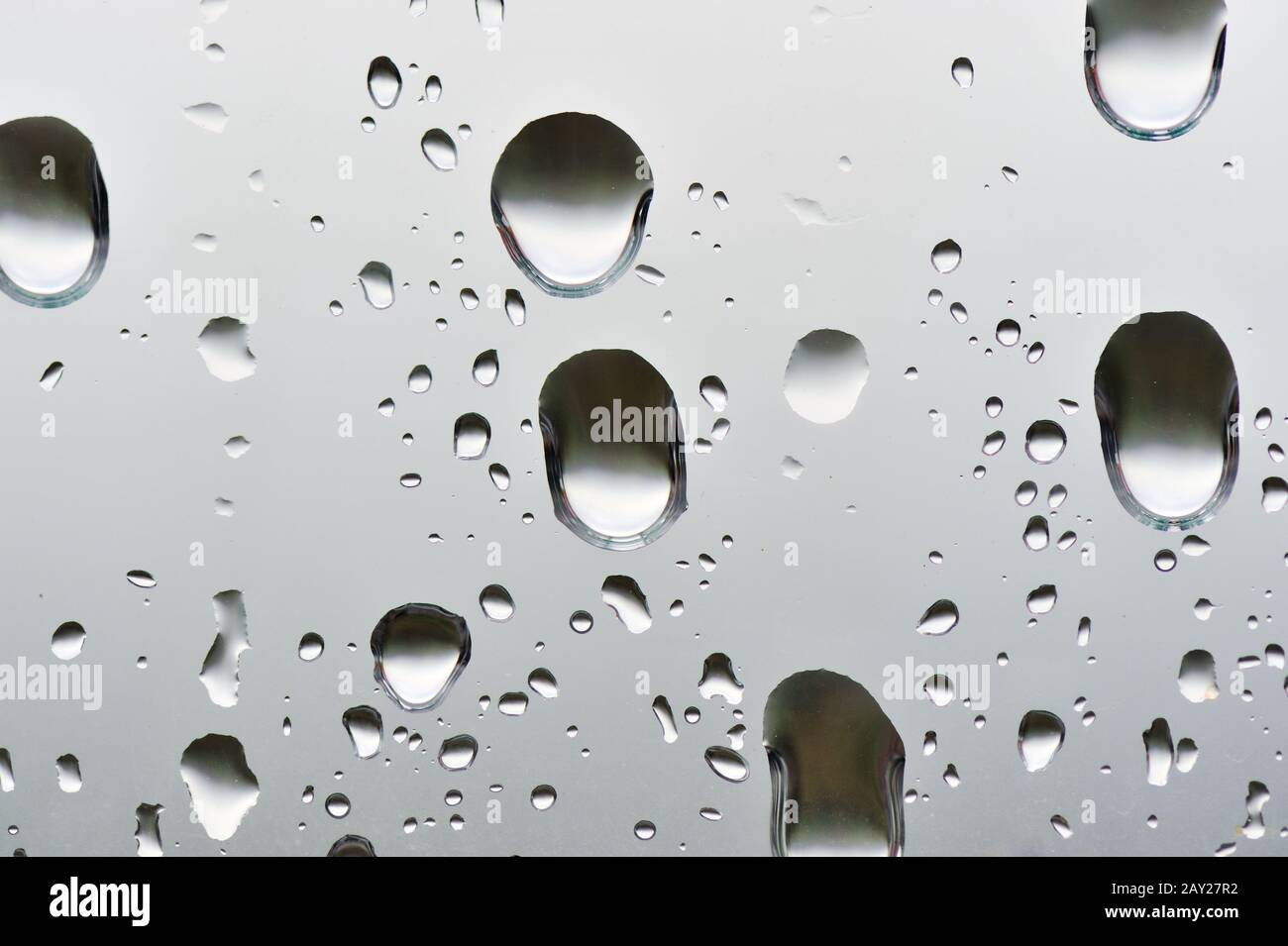 Natural big water drops on window glass Stock Photo - Alamy