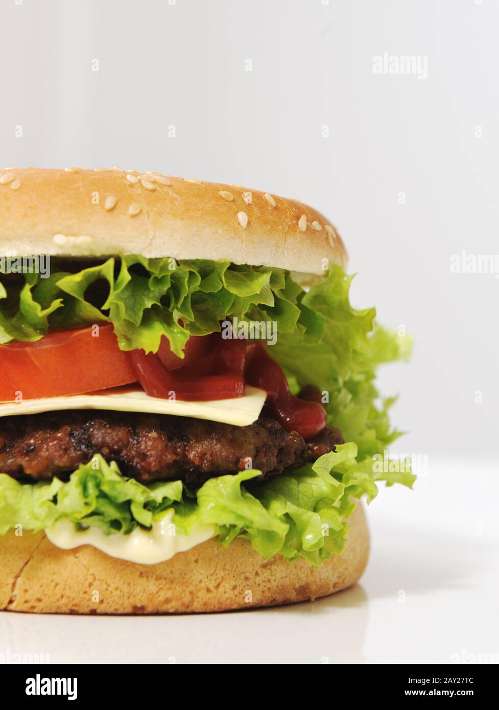 Half burger with copy space for your text or message Stock Photo - Alamy
