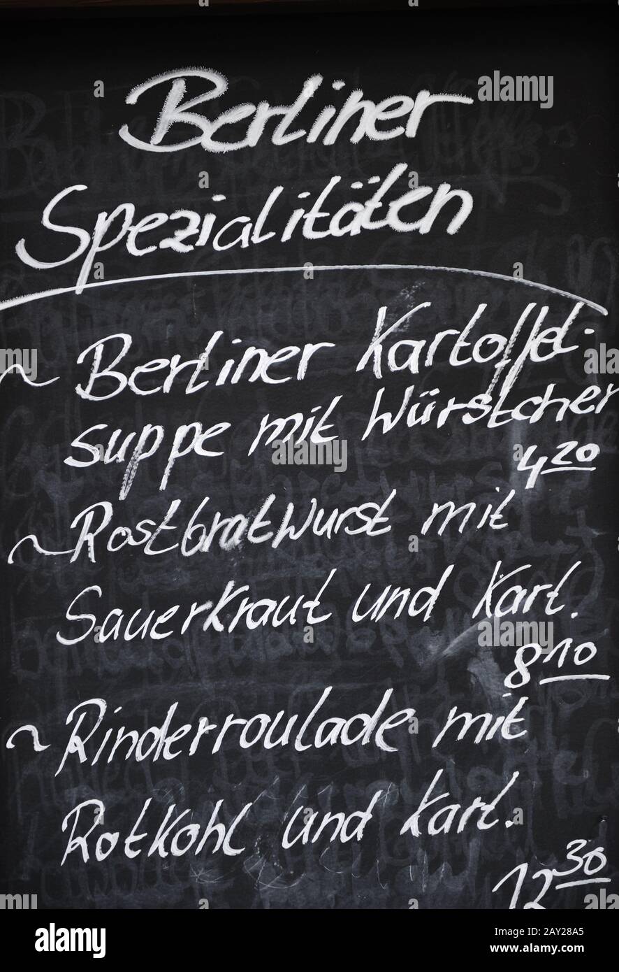 Restaurant menu in Germany Stock Photo - Alamy