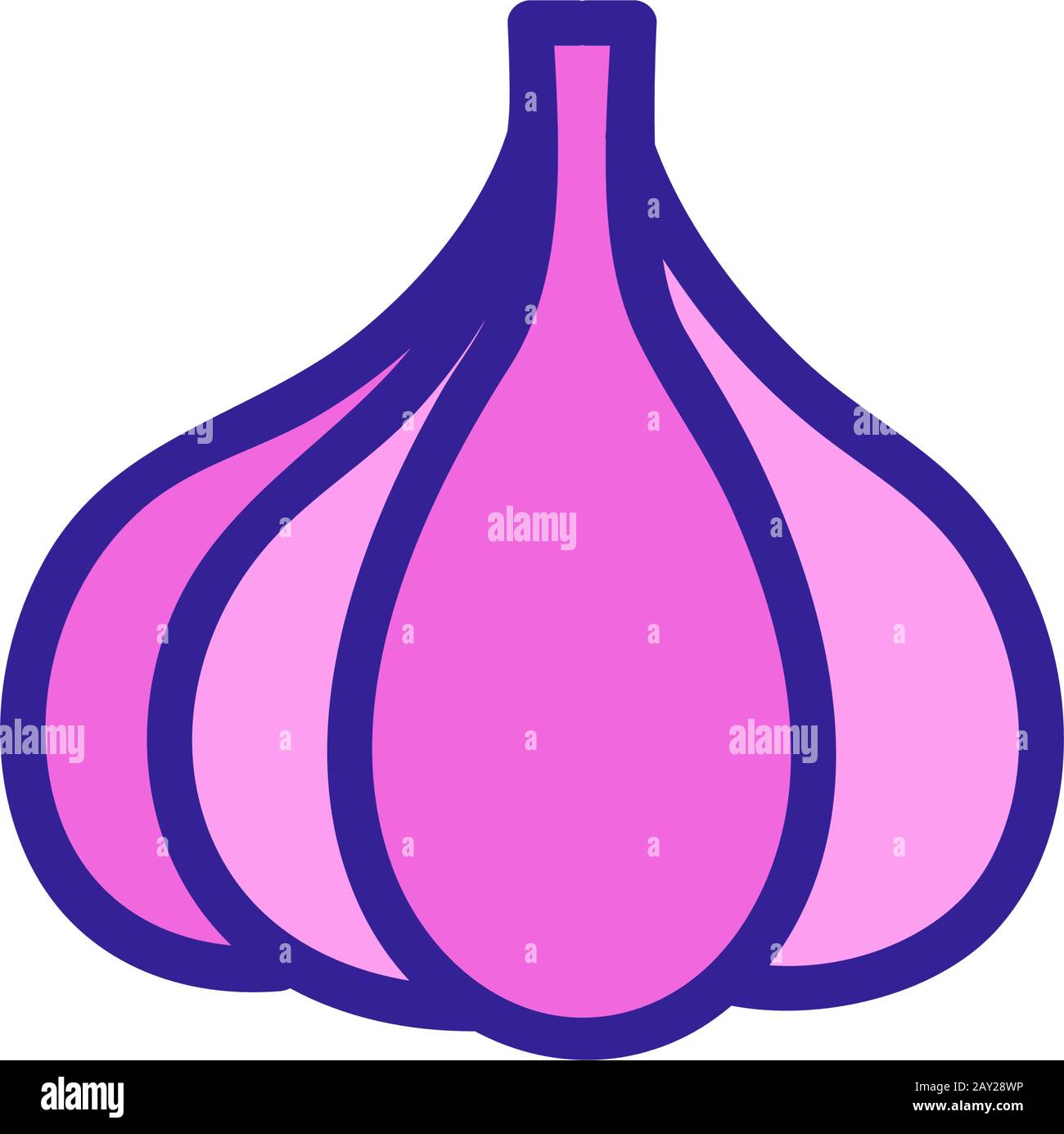 garlic icon vector. Isolated contour symbol illustration Stock Vector ...