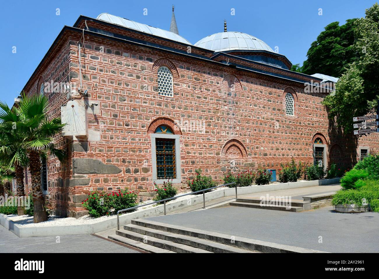 Bulgaria, Plovdiv, Dzhumaya Mosque with sun dial in Kapana district in ...