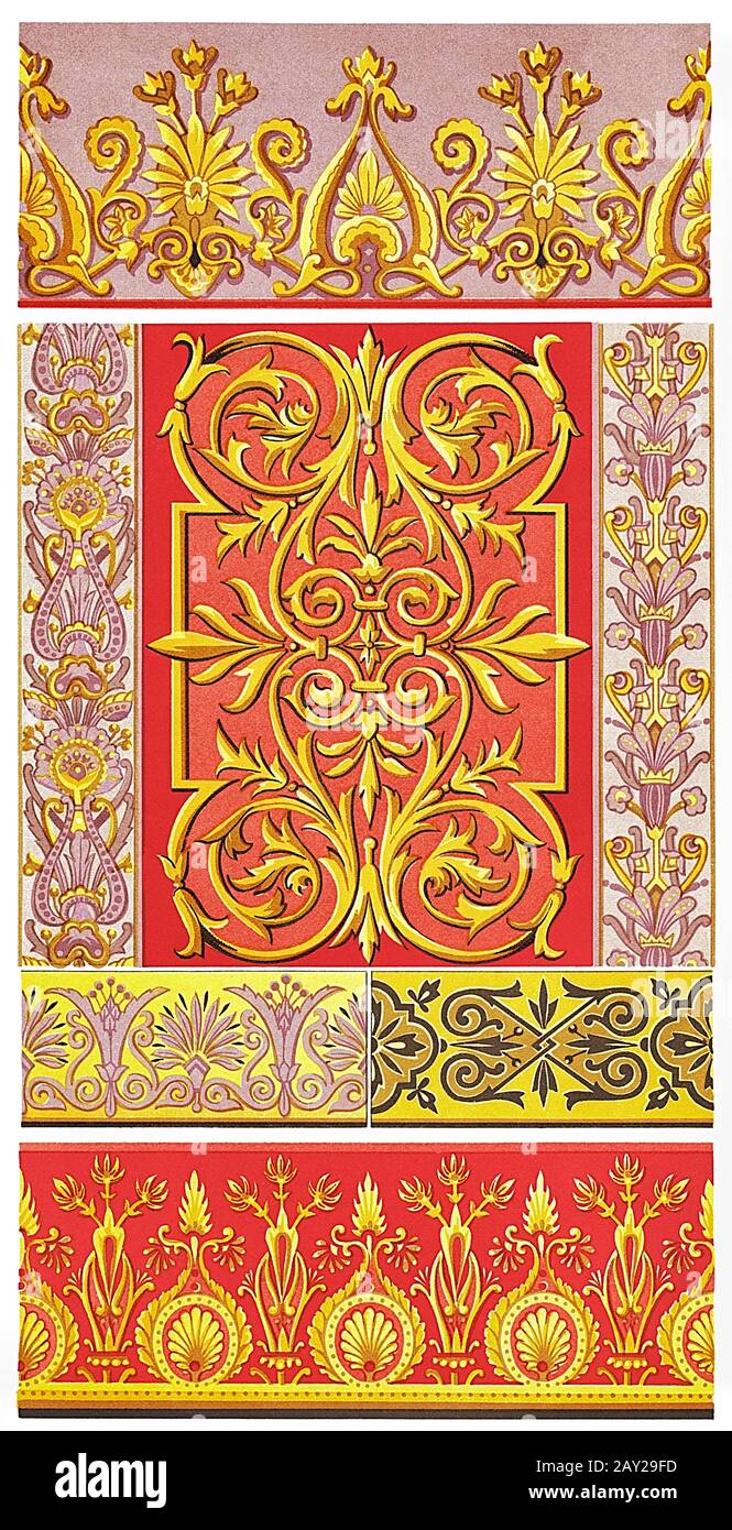 Various Styles patterns, from Decorative Designs 1892 Stock Photo - Alamy