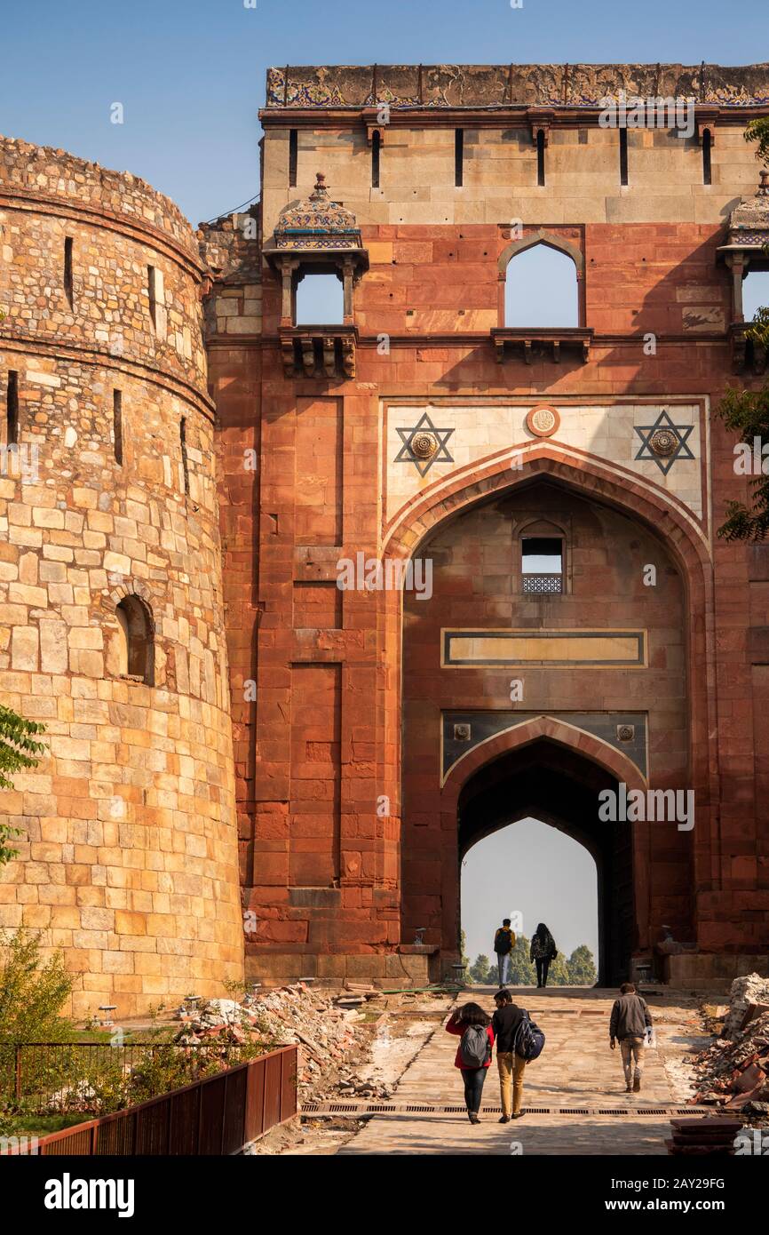 India, Uttar Pradesh, New Delhi, Purana Qila, Old Mughal-era Fort, main ...