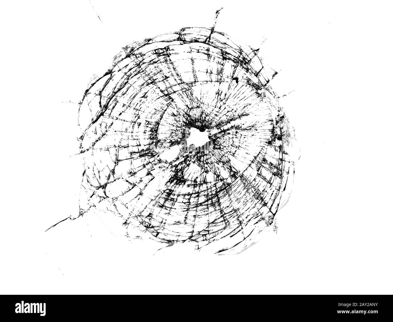 Dirk in the glass. Broken glass on a white background, texture ...