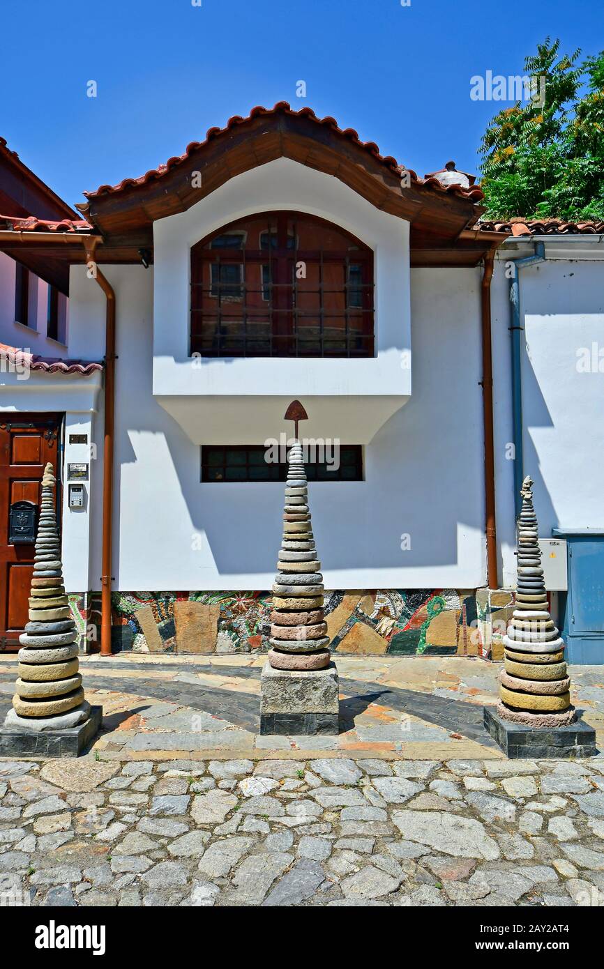 Plovdiv, Bulgaria - june 08, 2018: Artwork in Old Town district aka ...