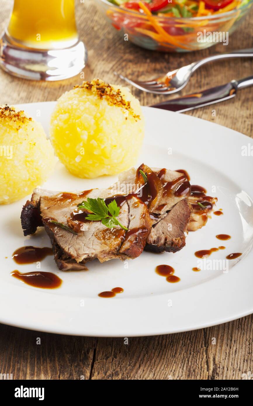 roasted pork plate Stock Photo - Alamy