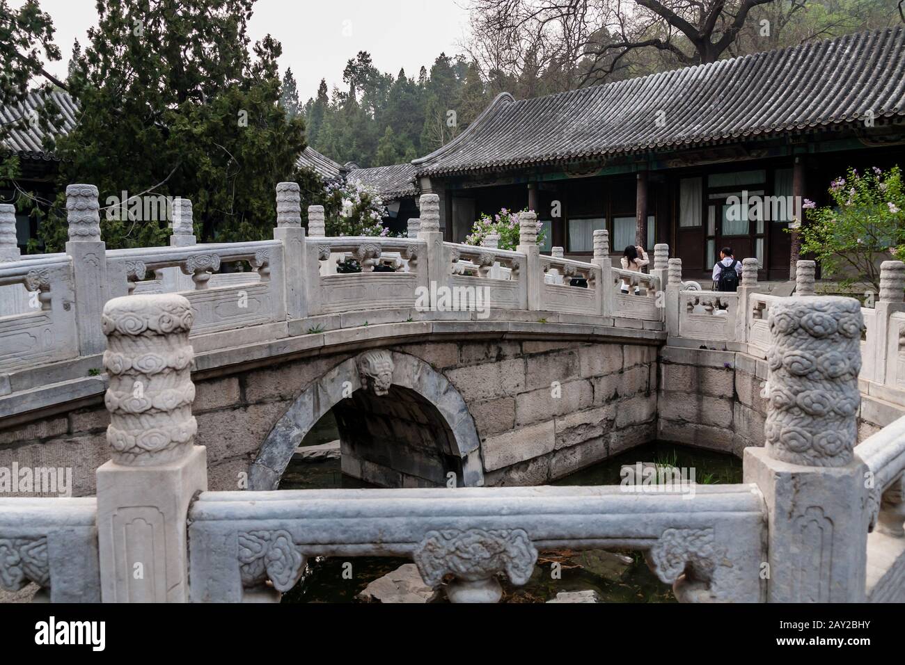 One of the small bridges in the Summer Palace complex, Beijing Stock ...