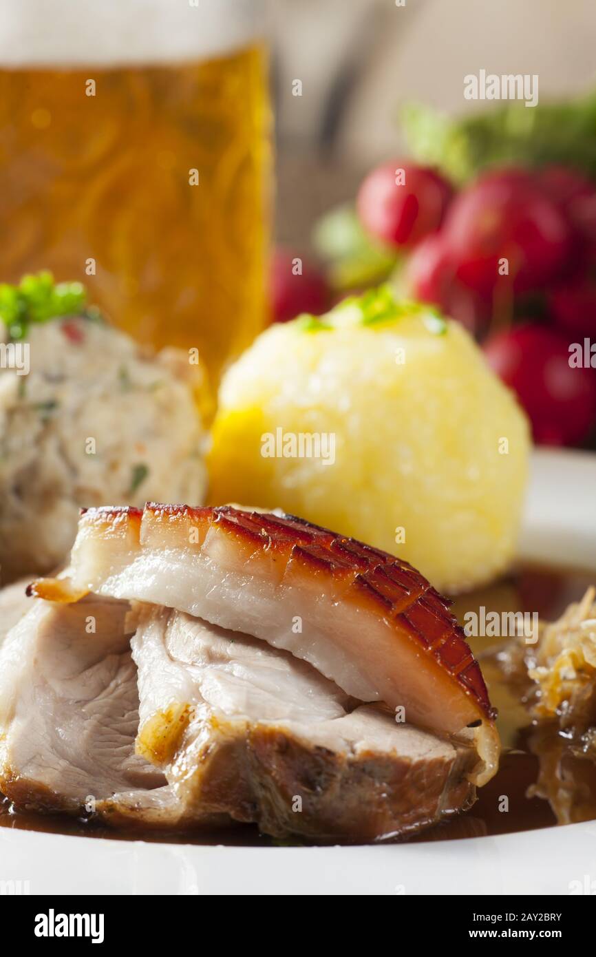 Bavarian roast pork with beer Stock Photo - Alamy