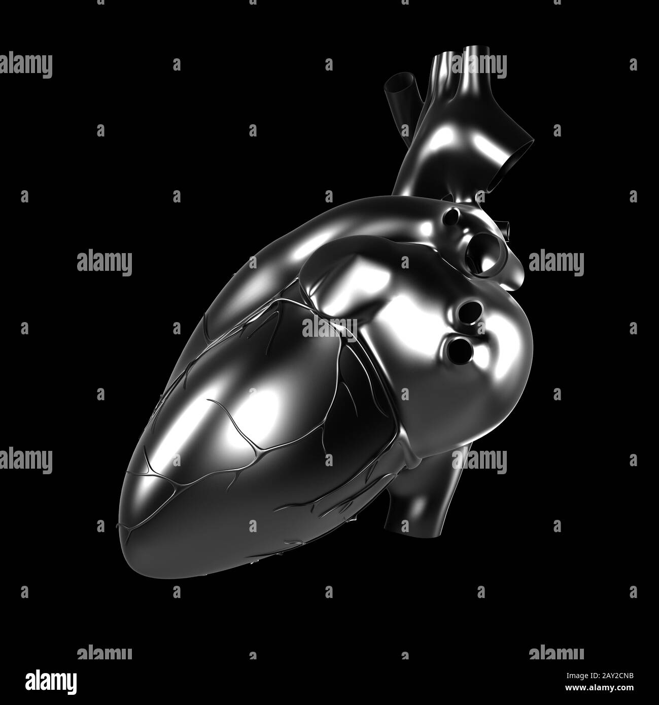 3d metal heart hi-res stock photography and images - Alamy