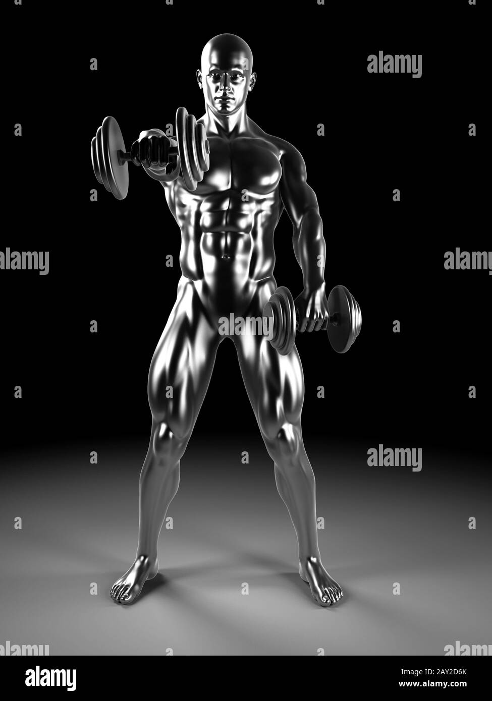3d rendered illustration - metal shoulder workout Stock Photo - Alamy