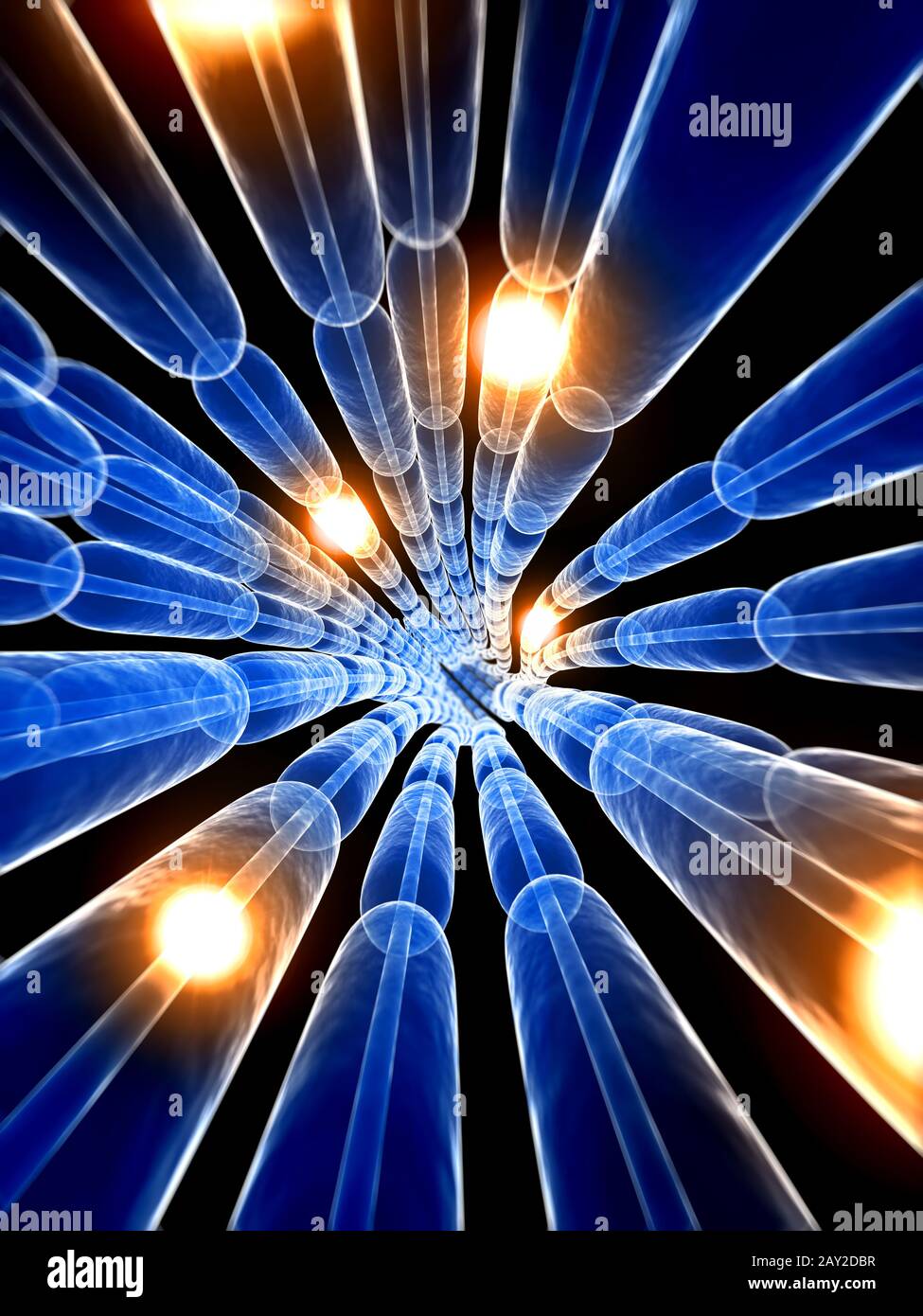 3d rendered medical illustration - active nerve tracts Stock Photo - Alamy