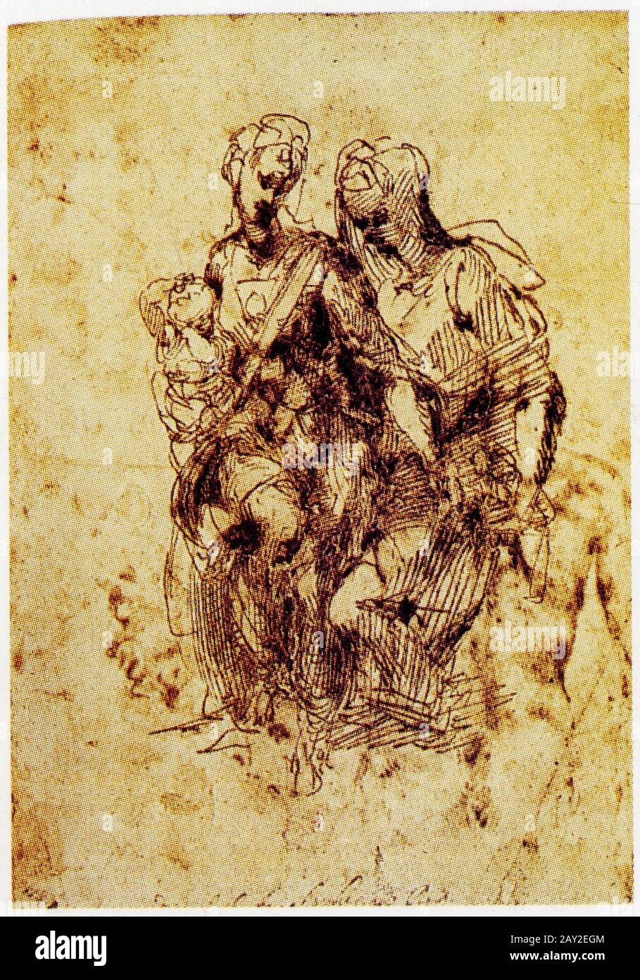 Michelangelo. Study for the St Anne. 1501 Stock Photo - Alamy