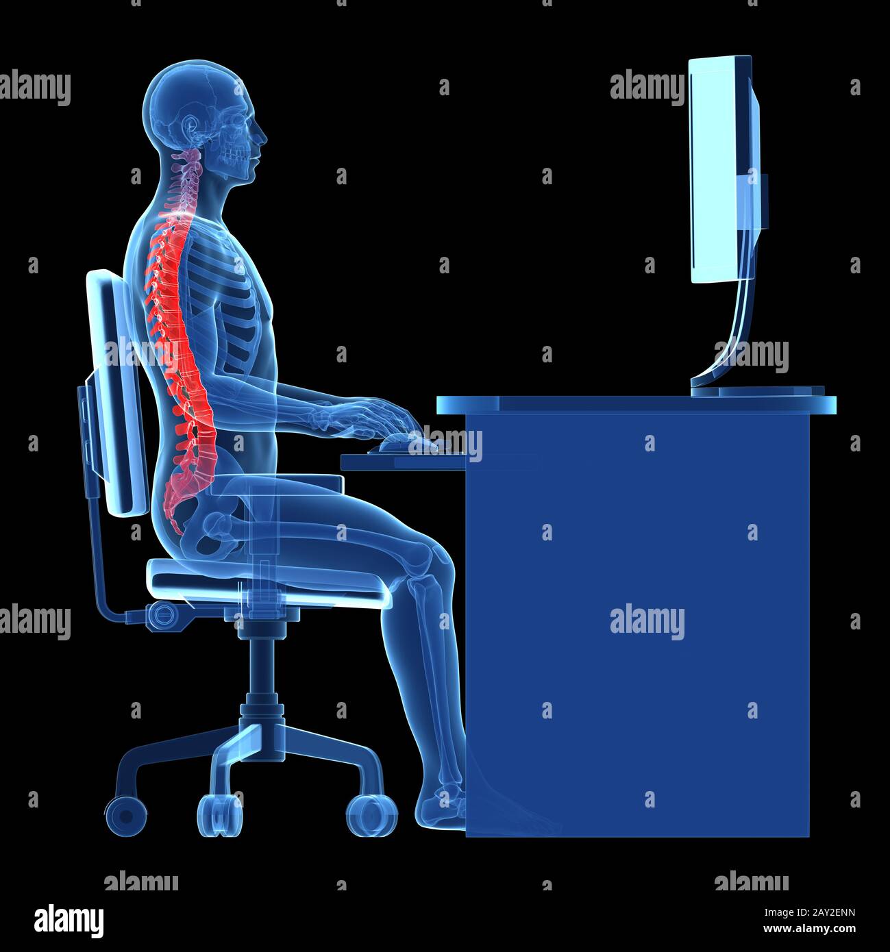 Skeleton Sitting Computer High Resolution Stock Photography and Images ...