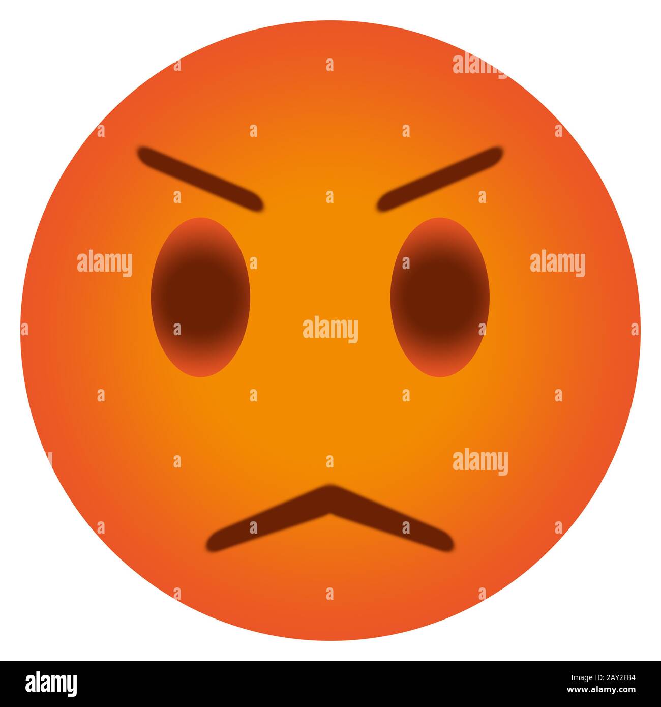 Angry red face expression, emotion icon, illustration isolated on white ...