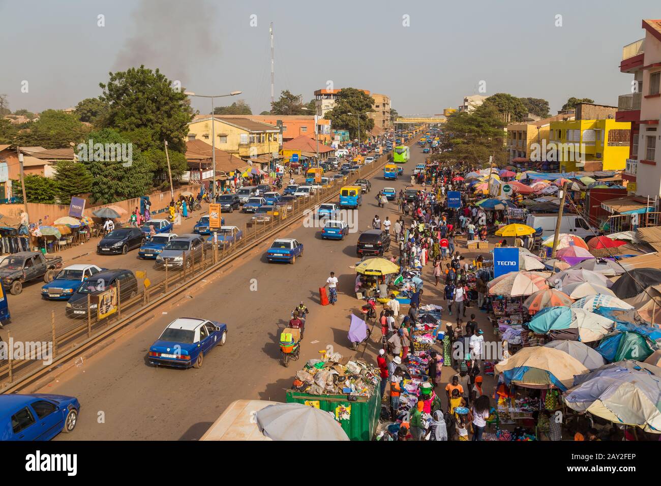 Bissau, Republic of Guinea-Bissau - January 6, 2020: Street scene in ...