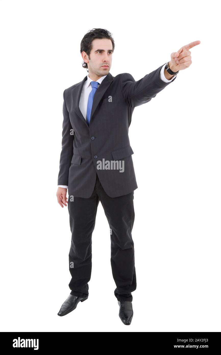businessman full body pointing isolated on white background Stock Photo ...
