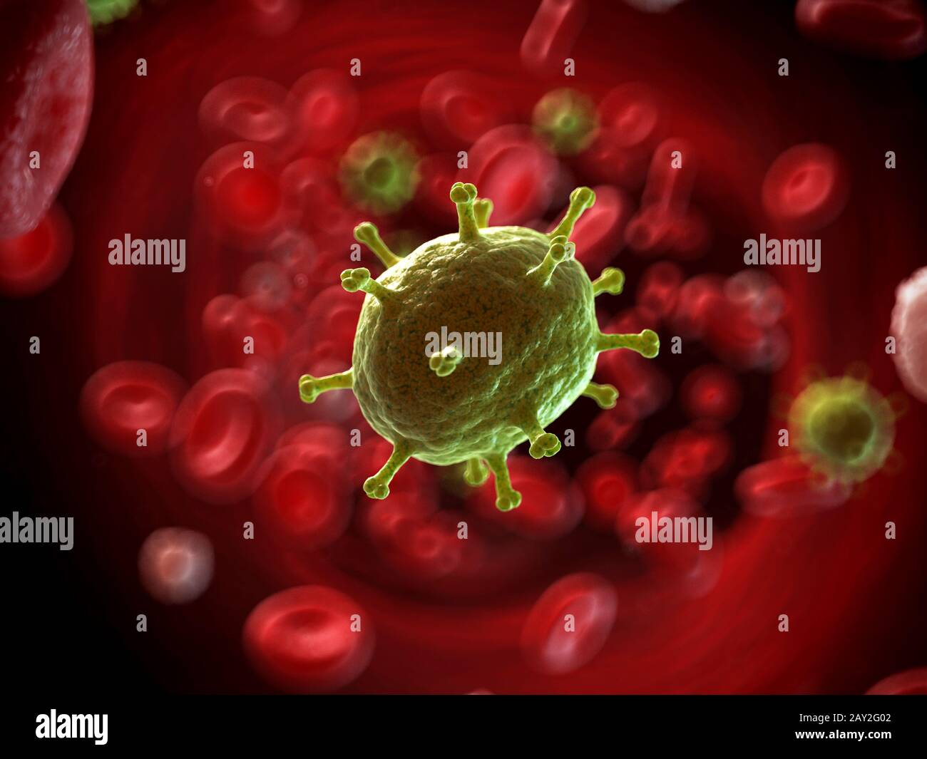 3d rendered illustration of a virus infecting the blood Stock Photo - Alamy