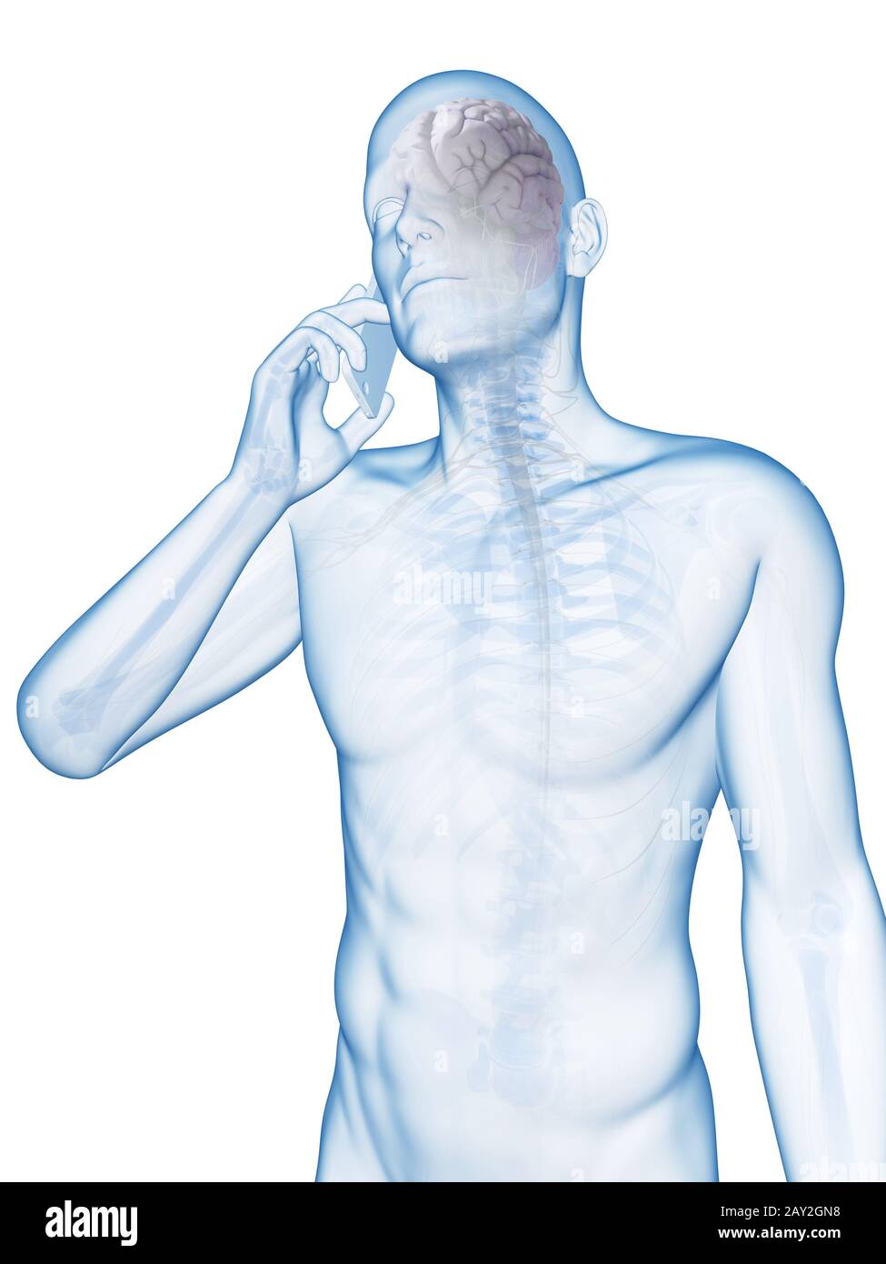 mobile phone influence on the brain Stock Photo - Alamy