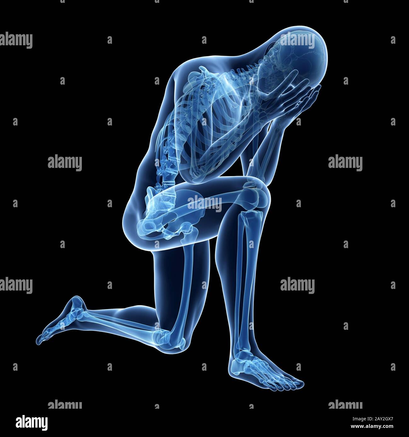 depression illustration - visible anatomy Stock Photo - Alamy