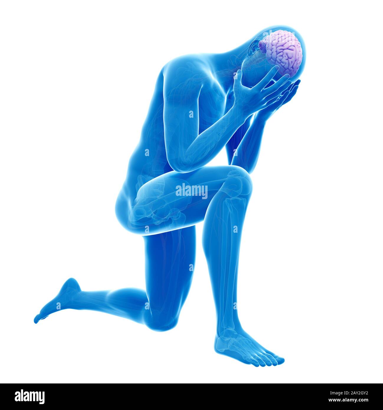 depression illustration - visible anatomy Stock Photo - Alamy