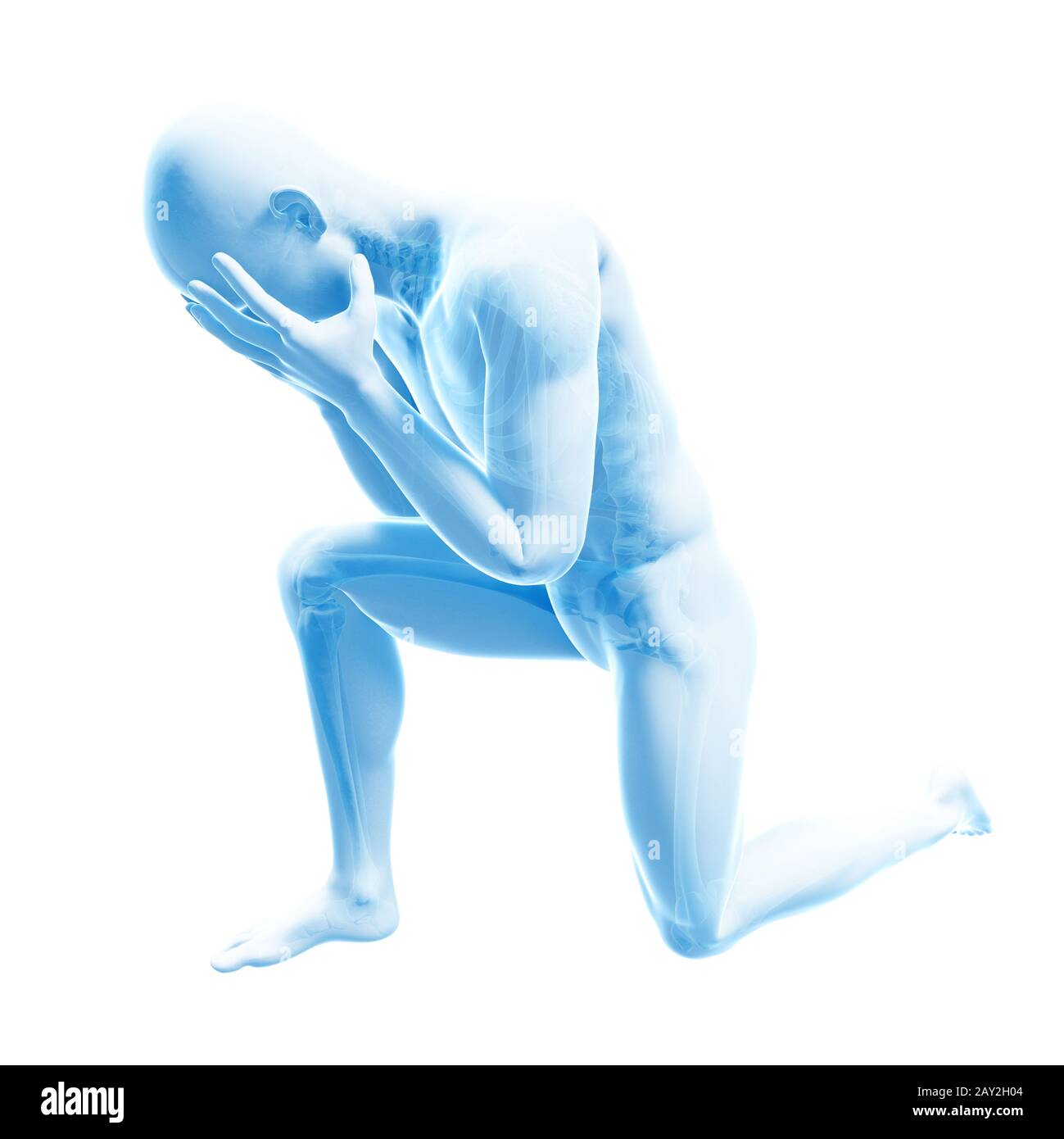 depression illustration - visible anatomy Stock Photo - Alamy