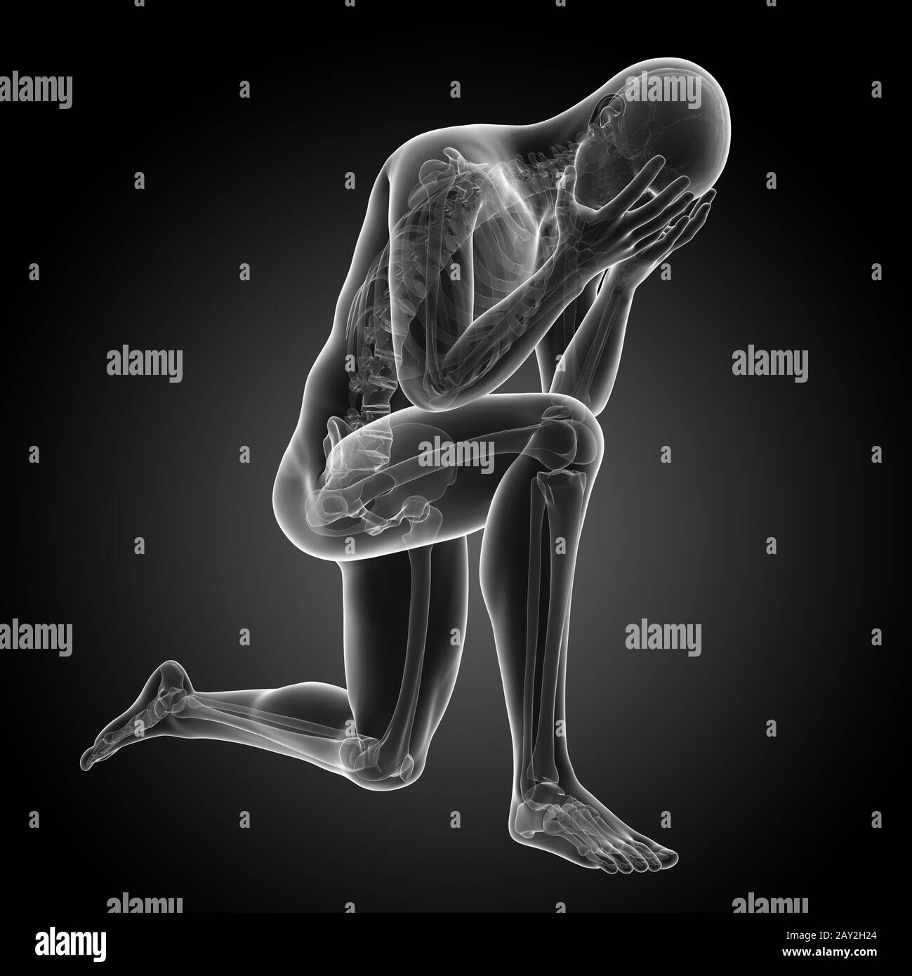 depression illustration - visible anatomy Stock Photo - Alamy