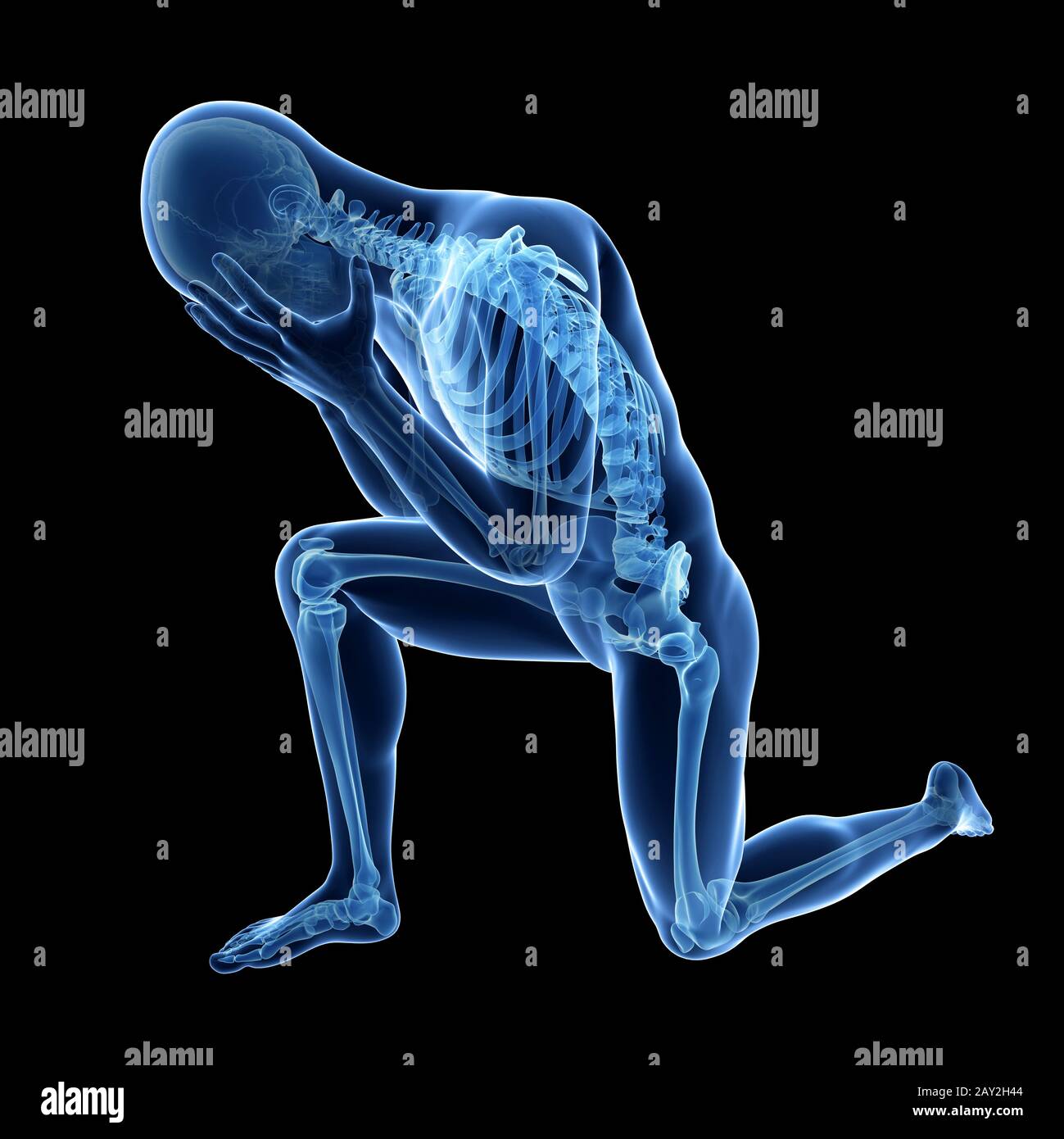depression illustration - visible anatomy Stock Photo - Alamy