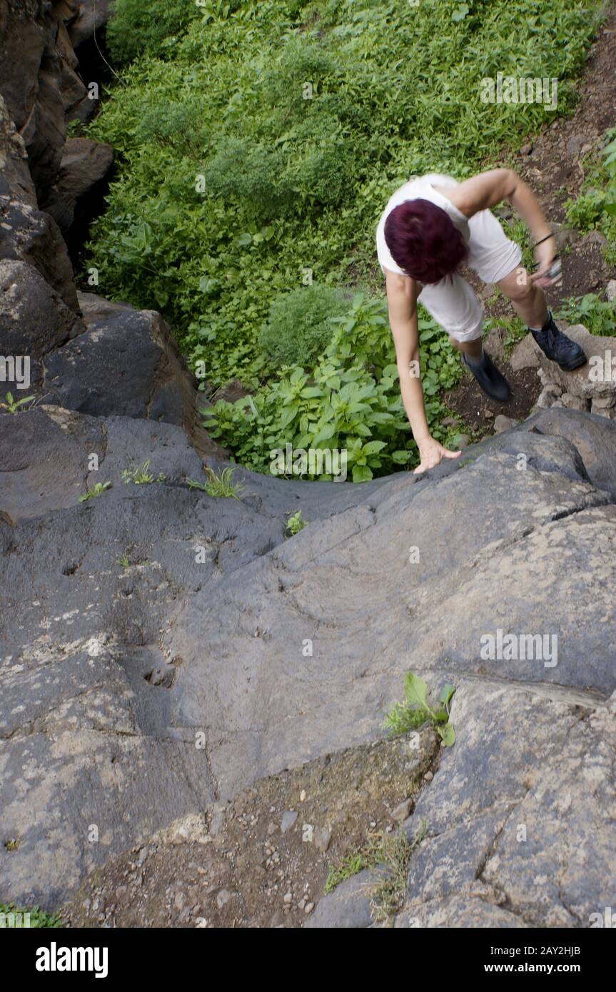 Hike in a stream bed Stock Photo - Alamy