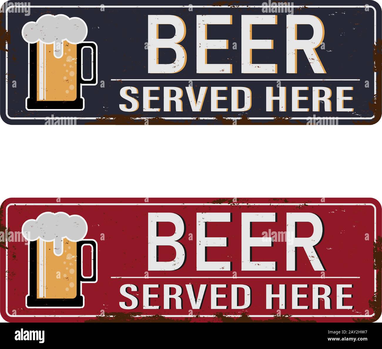 beer vintage rusty metal sign on a white background, vector ...