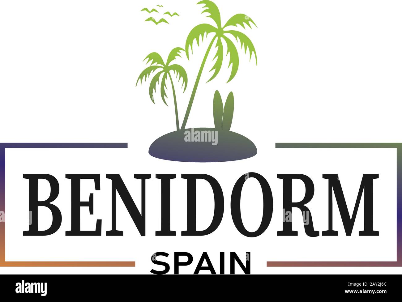logo design with text Benidorm, vector illustration Stock Vector Image ...