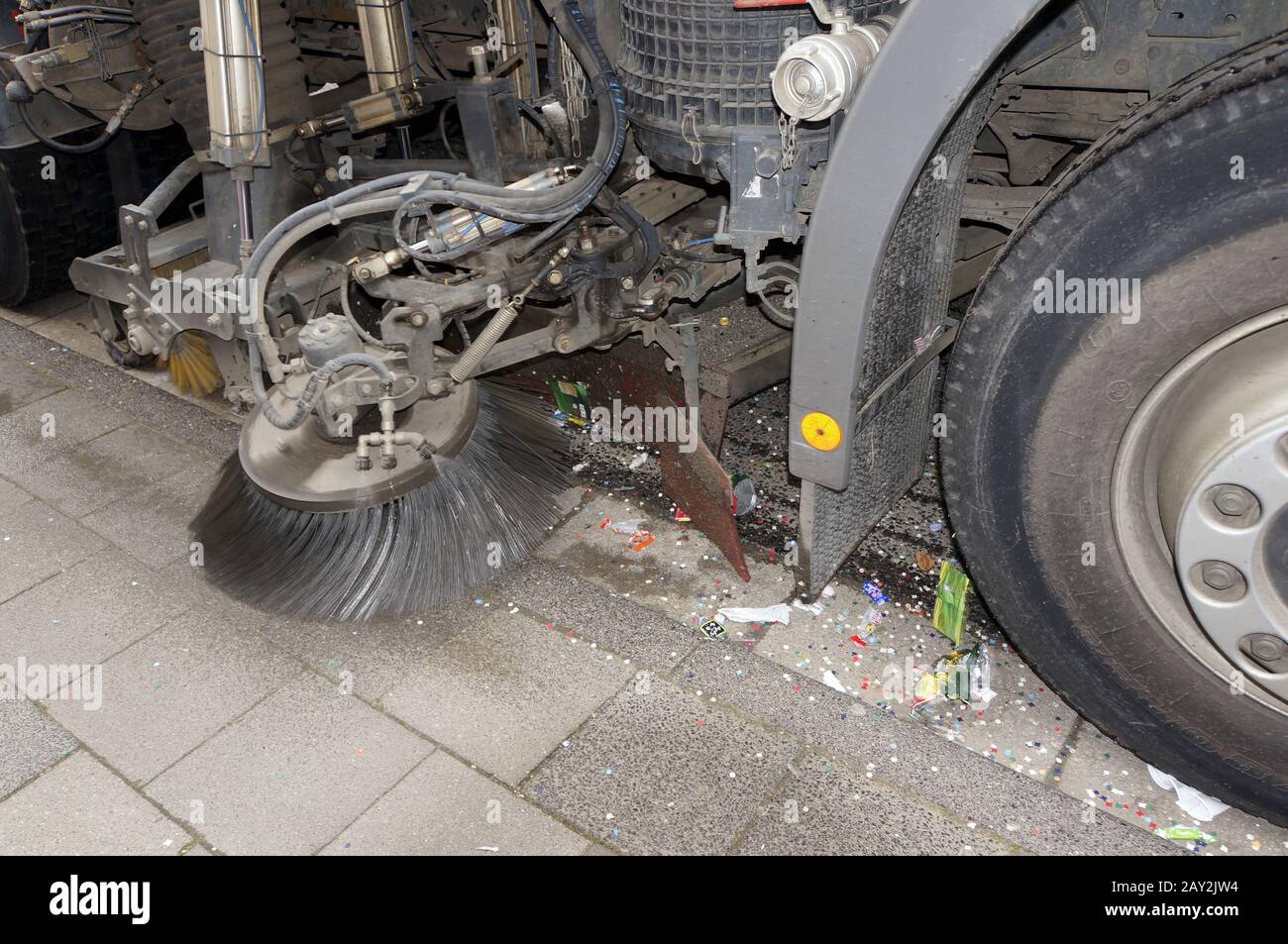 Street sweeper after the carnival procession Stock Photo - Alamy