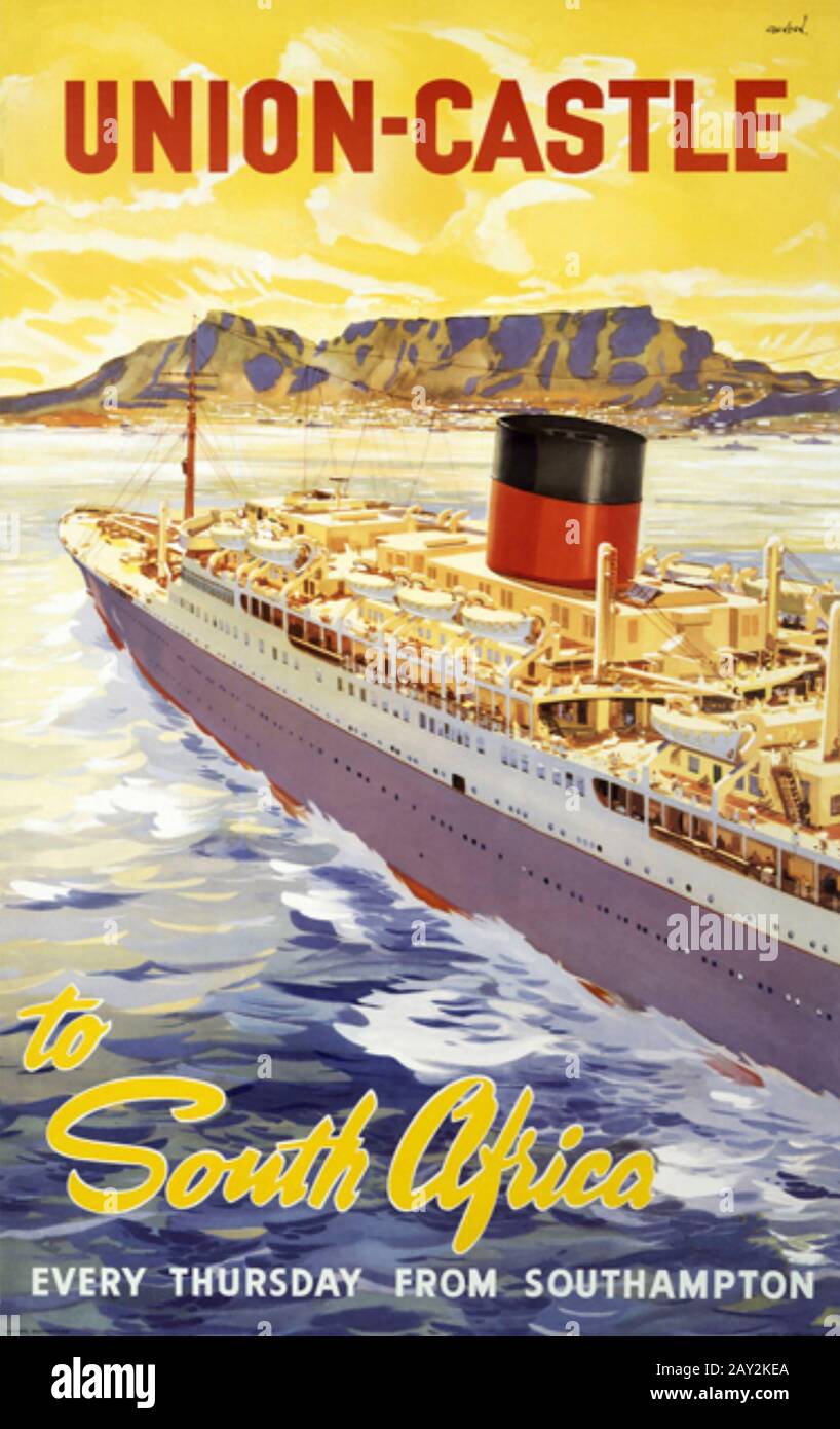 UNION-CASTLE LINE POSTER about 1950 Stock Photo - Alamy