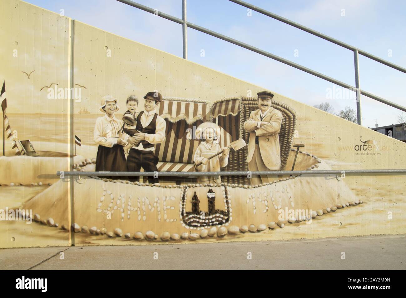 Artwork on a dike-crossing in Dahme, Baltic Sea, G Stock Photo - Alamy
