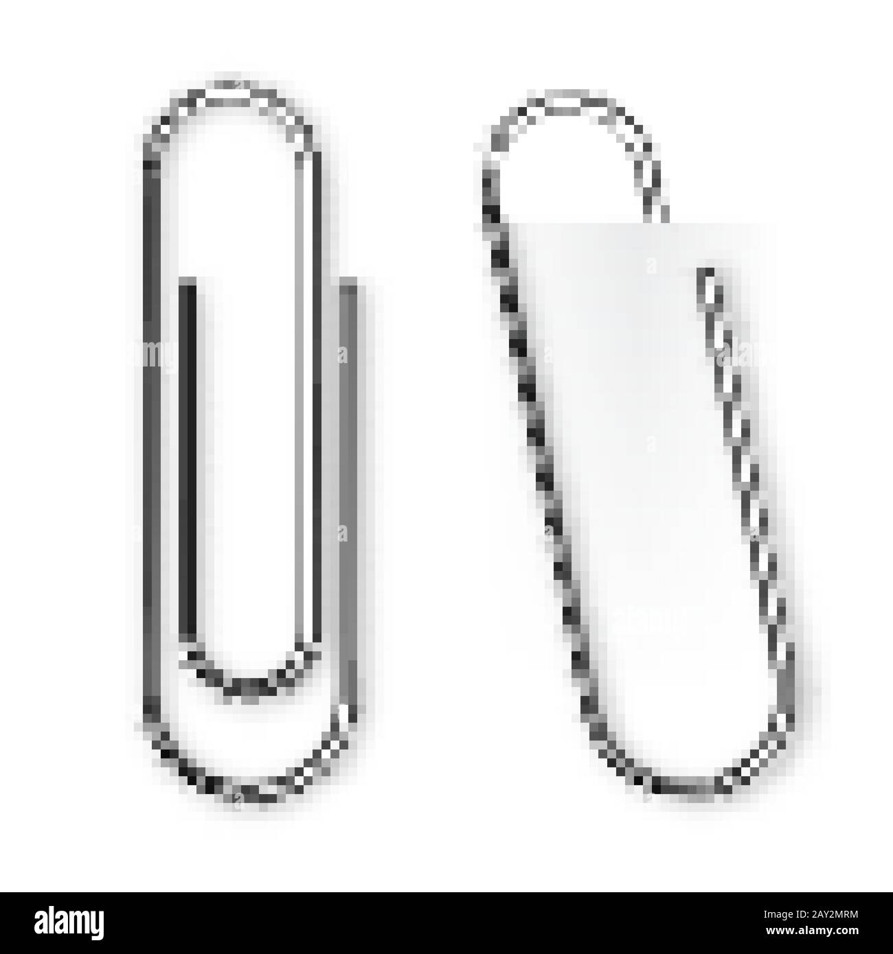 Realistic tilted metal paper clip. Page holder, binder. Vector ...