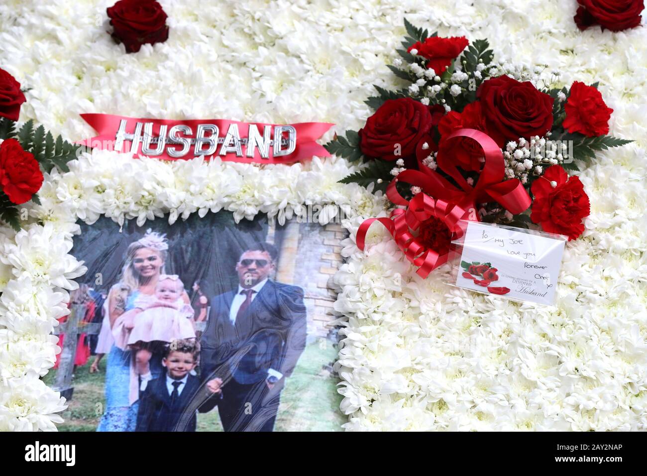 Floral tribute for Joe Smith, from wife Charmaine, at the funeral of My ...