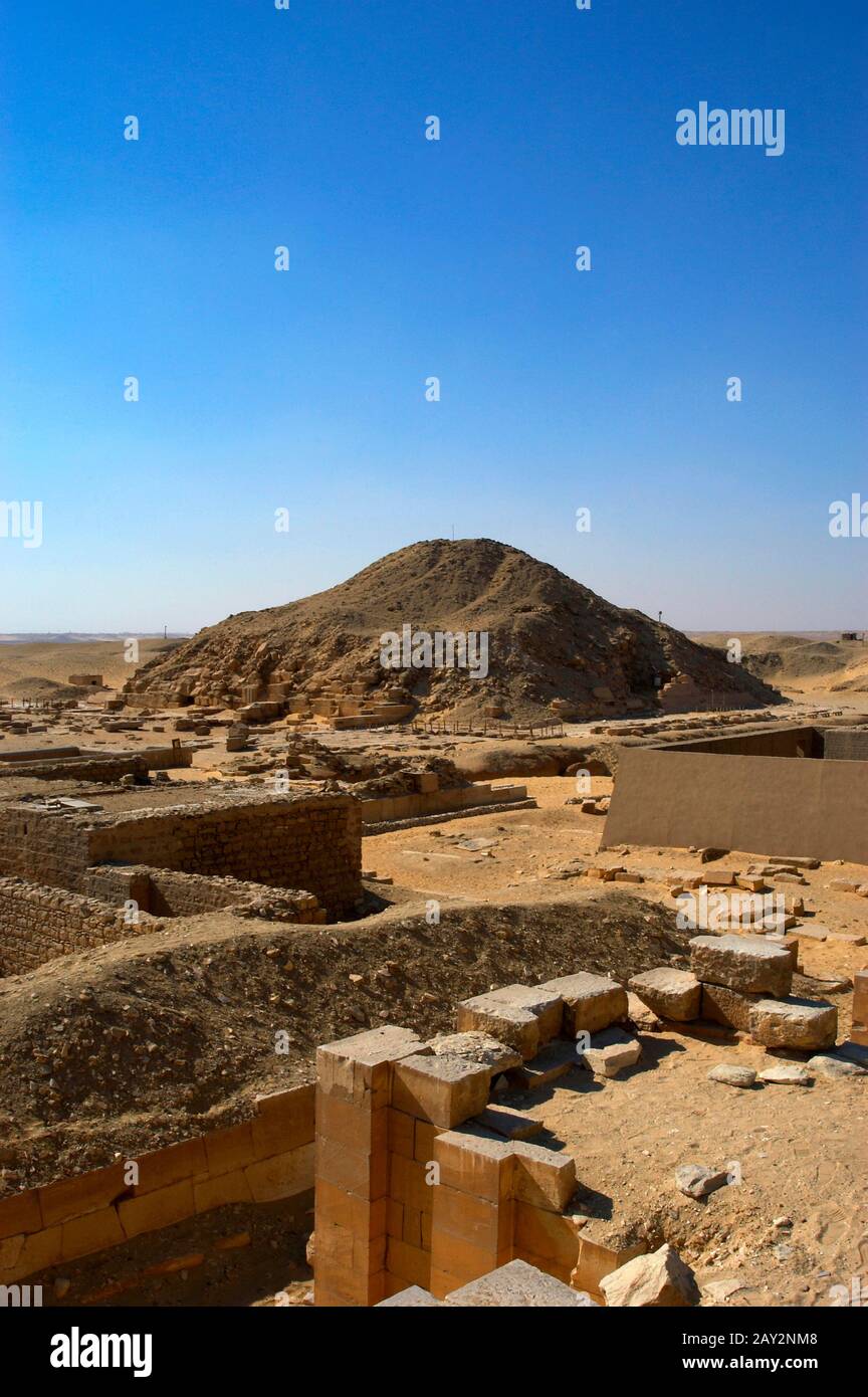Egypt. Pyramid of Unas. Smooth-sided pyramid built in the 24th century ...