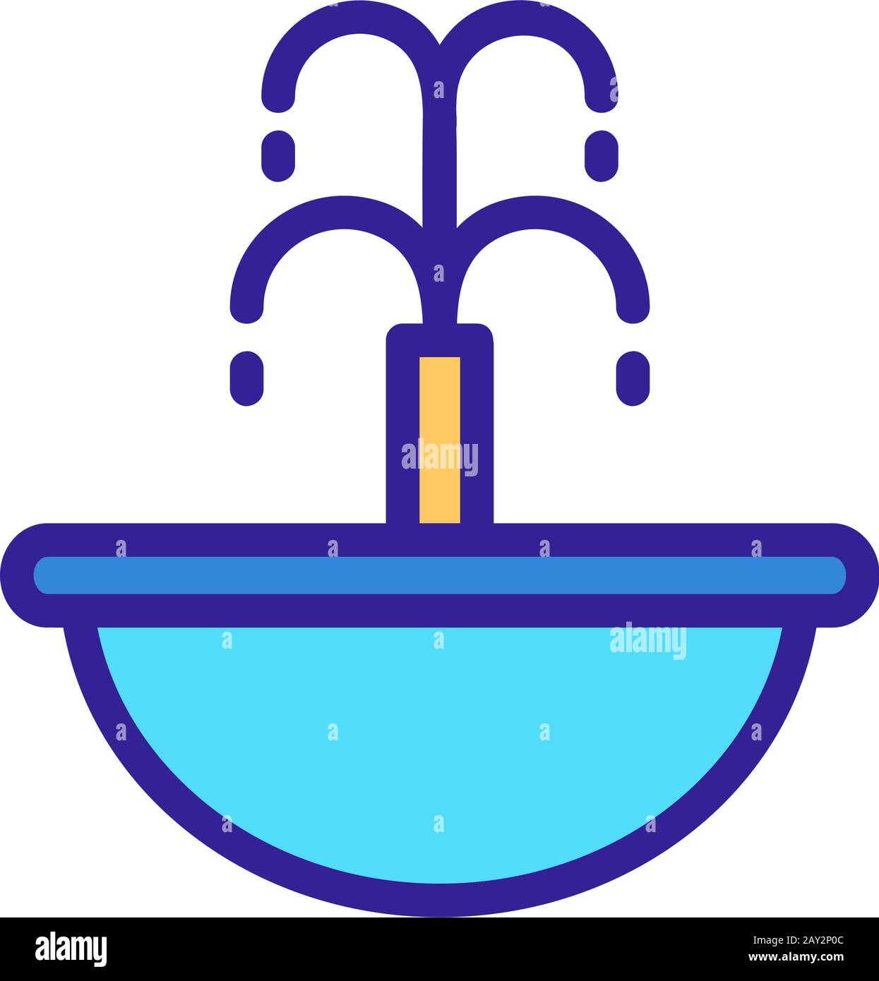 fountain drinking vector icon. Isolated contour symbol illustration ...