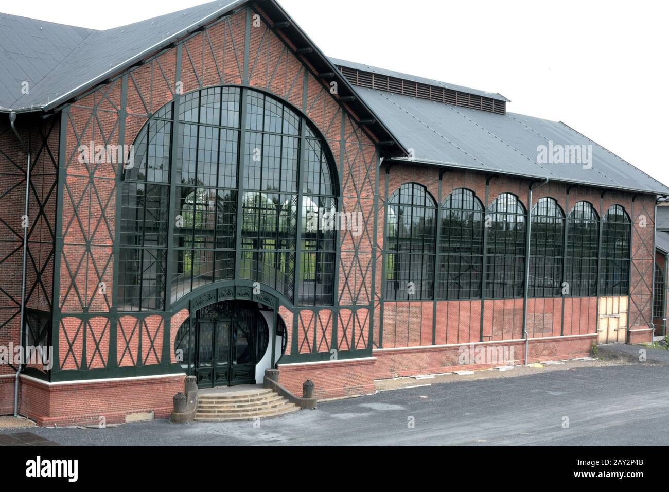 Art Nouveau entrance to the machine hall of the Zollern colliery Stock ...