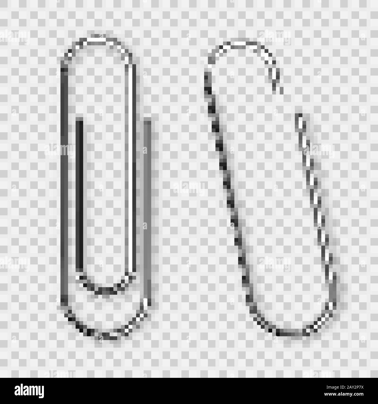 Realistic tilted metal paper clip. Page holder, binder. Vector ...