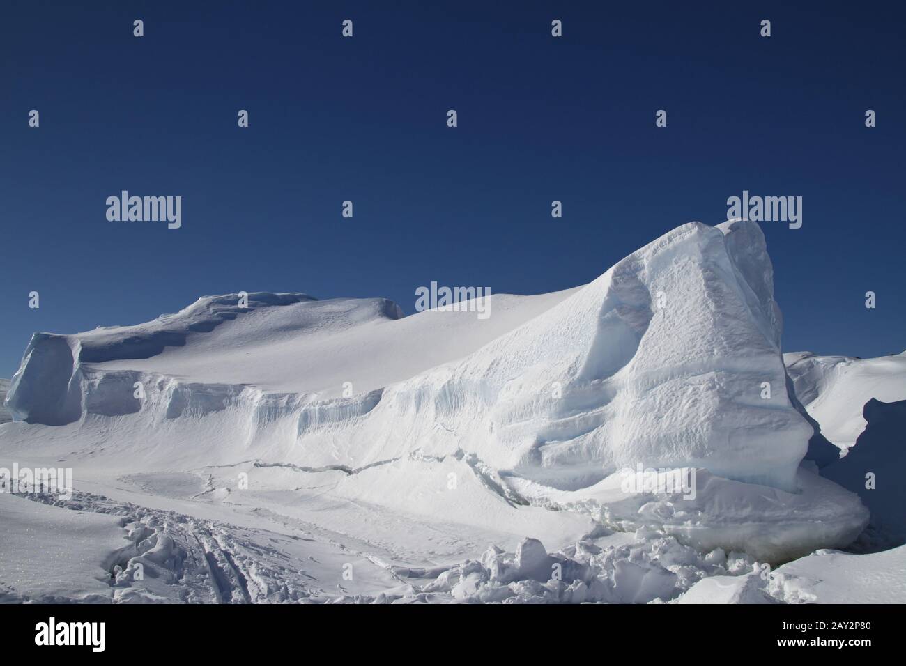 large flat frozen iceberg in the Southern Ocean Antarctic winter Stock ...