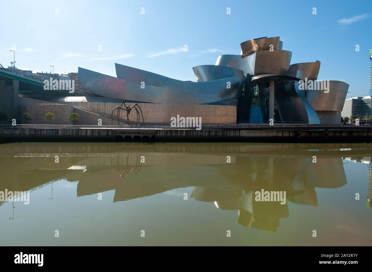 The exterior architecture of the Bilbao Guggenheim museum Stock Photo ...
