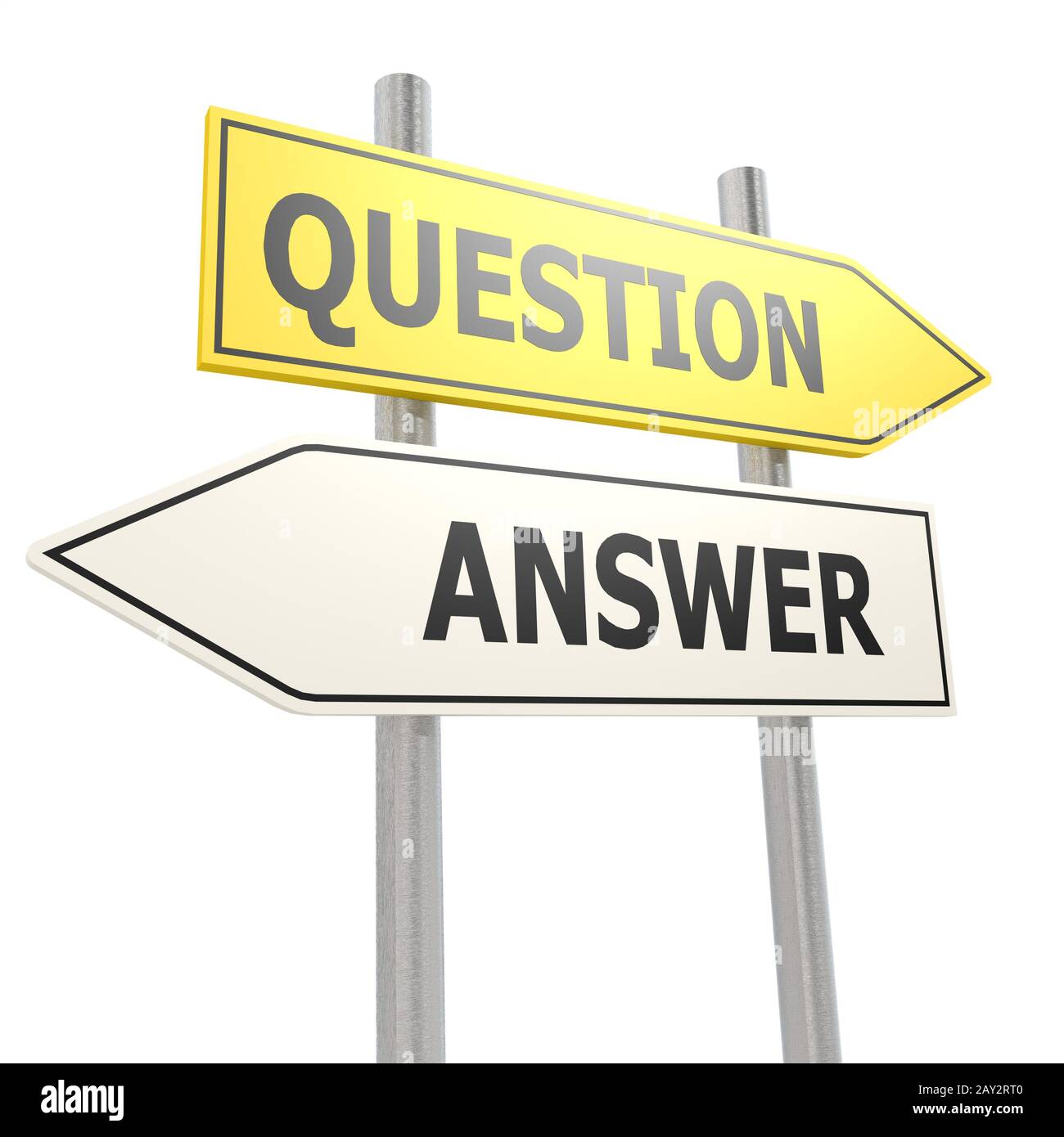 Question answer road sign Stock Photo - Alamy