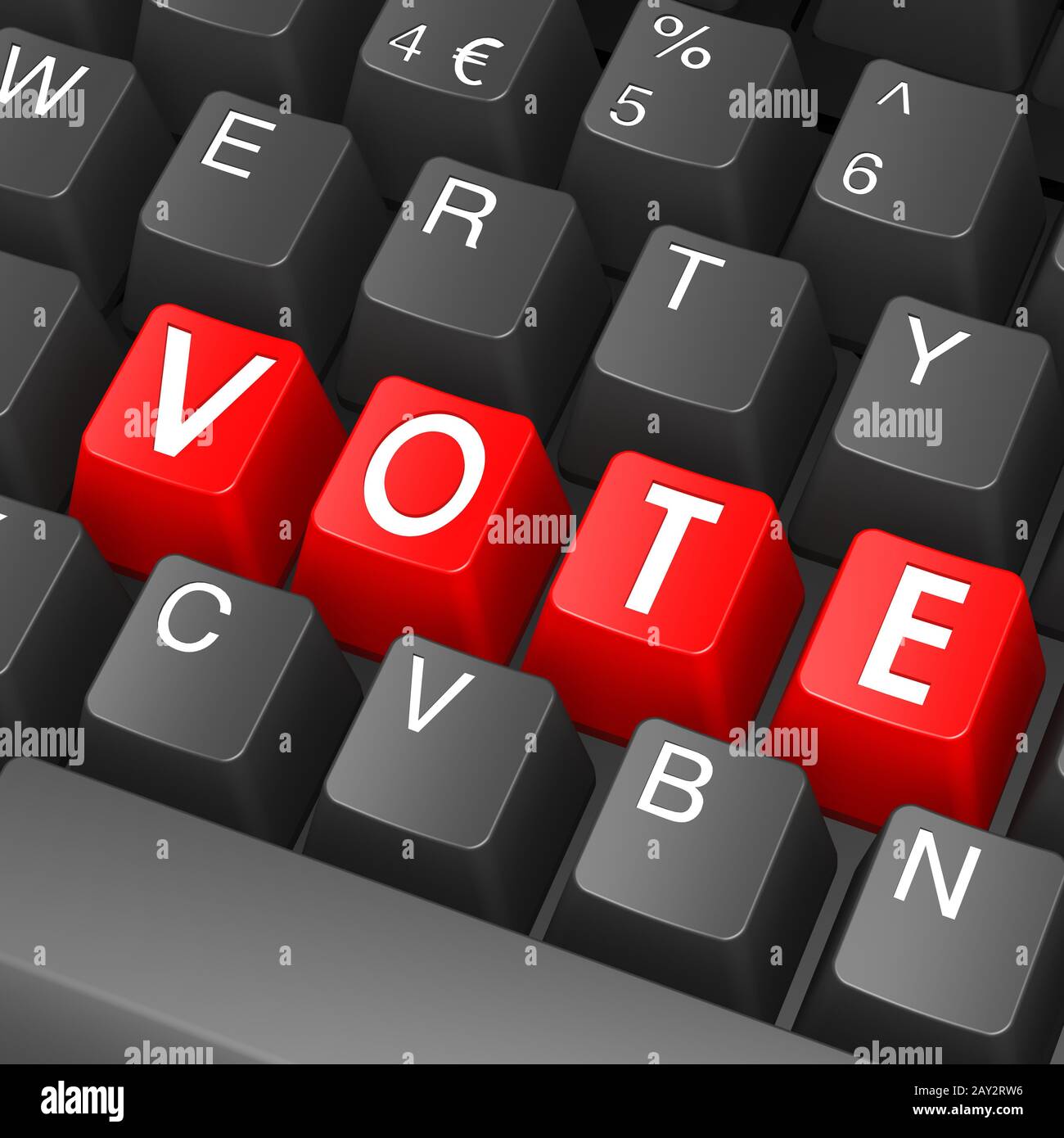 Black keyboard with vote word Stock Photo - Alamy