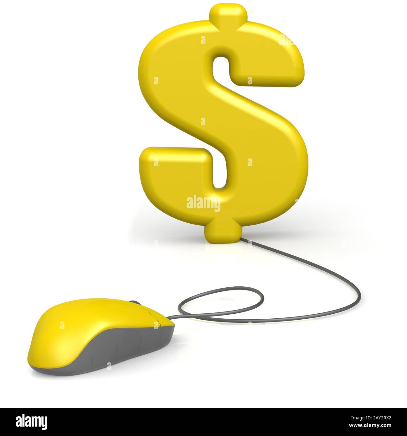 Yellow mouse dollar Stock Photo - Alamy