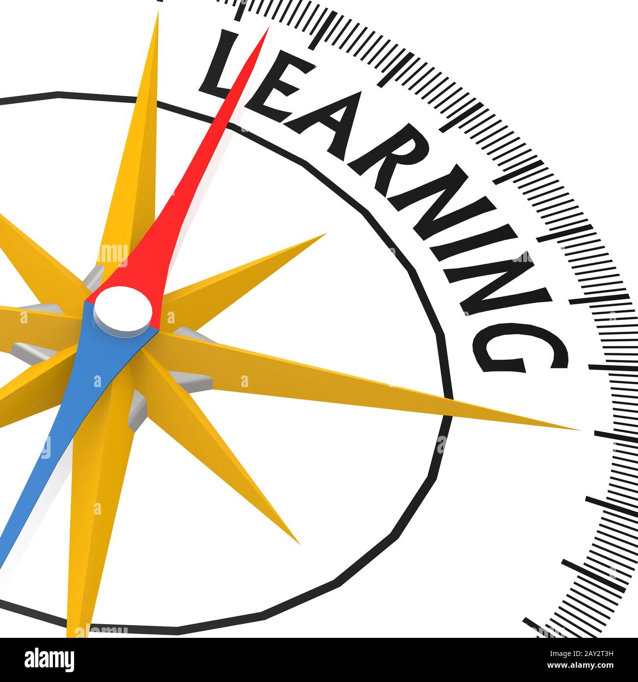 Compass with learning word Stock Photo - Alamy